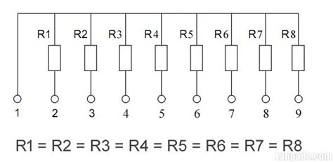 A102j 9 Pin 1k Ohm A09 102jp A Type 9a 9p Array Thick Film Network Resistor Lanpade