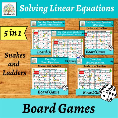Solving Linear Equations Snakes And Ladders Dice Games Bundle Made By