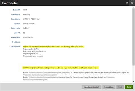 Confirming Insufficient Write Permissions Toolkit For Kentico Extensions To Make Working