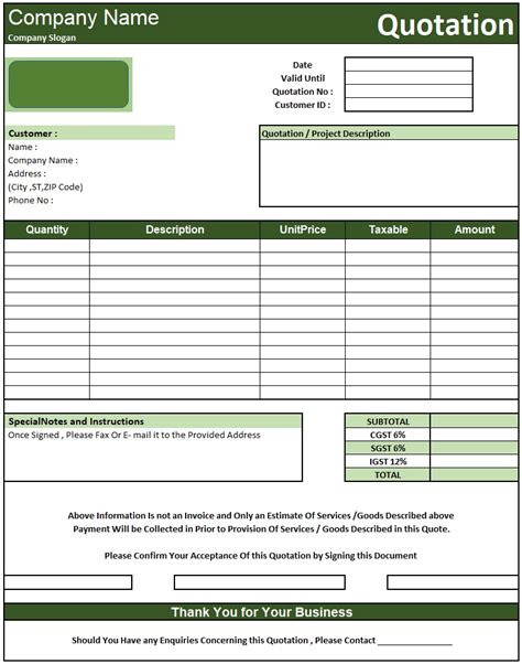 Download 60 Quotation Format Quotation Templates In Excel Xls
