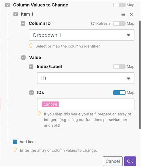 how to give dropdown an empty field on api request monday apps