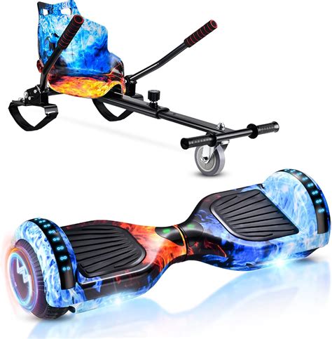 Weelmotion Flame Hoverboard With Hoverboard Go Kart Attachment 65 Hoverboard For All Ages
