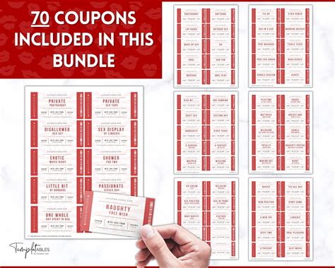 Naughty Sex Coupons For Valentines Personalized Couples T Red