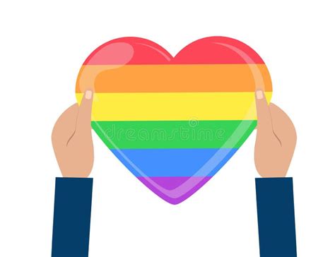 Lgbt Rainbow Heart Celebrating Gay People Rights Same Sex Love Pride