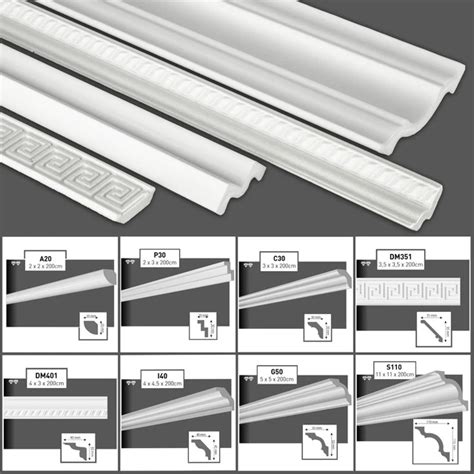 4 Meters Styrofoam Strips Ornamental Profile Stucco Profiles Variety Of Patterns And Dimensions