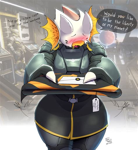 Rule 34 Alien Alien Girl Armor Armored Female Armory Arzyparzy Belt Big Breasts Breasts Bigger