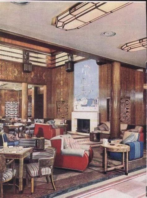 The First Class Smoking Room Of The Rms Queen Mary 1936 Via