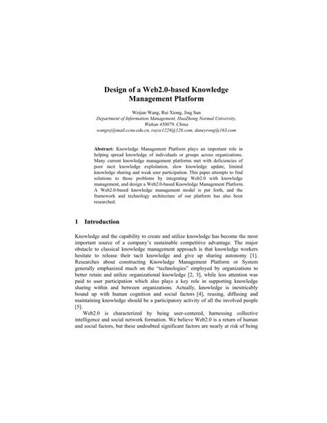 Pdf Design Of A Web2 0 Based Knowledge Management Platform Dokumen Tips