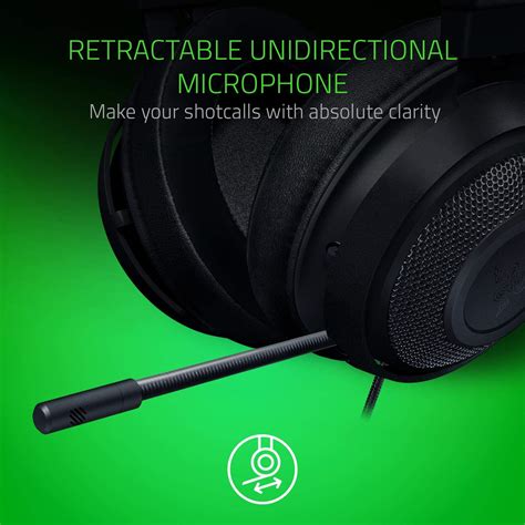 Razer Kraken Gaming Headset Retractable Mic 35mm Jack Black Rz04