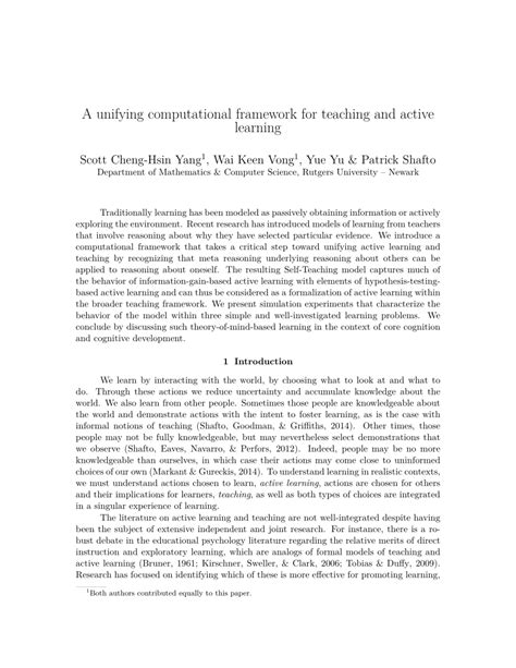 Pdf A Unifying Computational Framework For Teaching And Active Learning