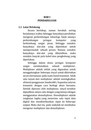 Makalah Pengantar Sistem Digital Implementasi Atau Peranan Multiplexer