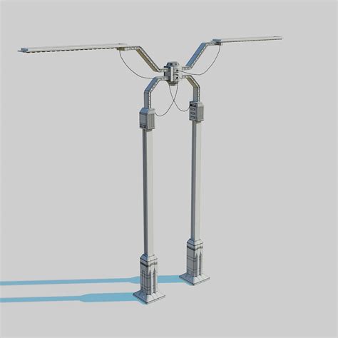 Cyberpunk Street Lamp Double 3d Model