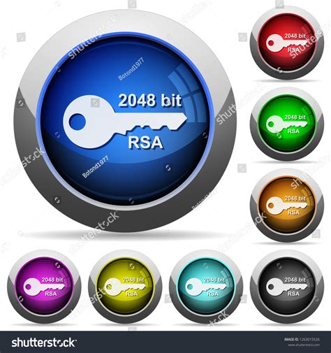 2048 bit rsa encryption icons in round glossy royalty free stock
