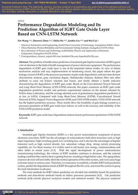 Pdf Performance Degradation Modeling And Its Prediction Algorithm Of