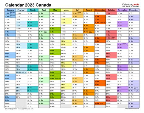 Canada Calendar 2023 Free Printable Pdf Templates