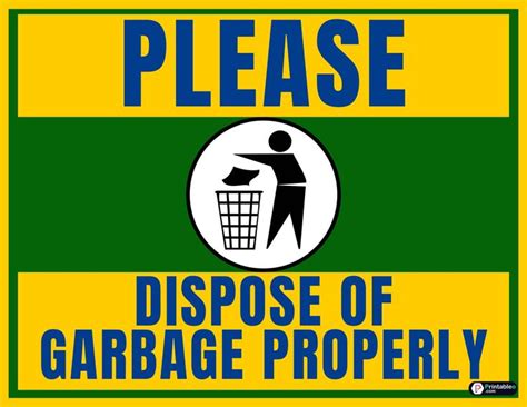 27printable Trash And Garbage Sign Download Free Pdfs