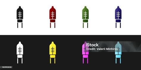 흑백 배경에서 격리된 발광 다이오드 아이콘을 설정합니다 반도체 다이오드 전기 부품 벡터 0명에 대한 스톡 벡터 아트 및 기타 이미지 0명 Led 조명 개념 Istock