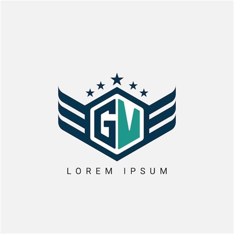 Premium Vector Alphabet Letter Gv Vg G V Logo Hexagon Shape Concept With Wings Ornament Silhouette
