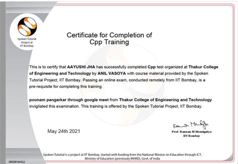 aayushi jha on linkedin cpp spokentutorial