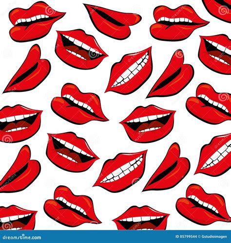 Woman Lips Pop Art Style Stock Vector Illustration Of Female 85799544
