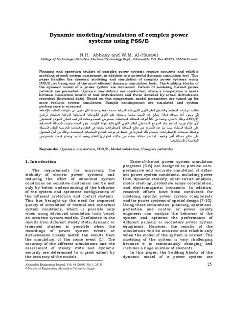 Dynamic Modeling Of Complex System Using Psse Download Free Pdf Electric Power System