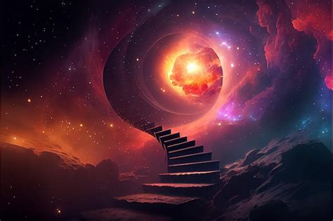 Premium Photo | Illustration of portal galaxy and cosmos space in ...