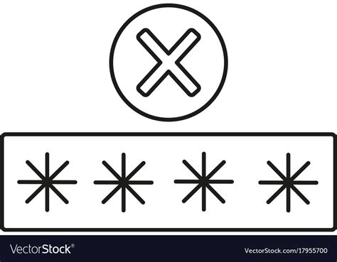 Wrong Password Login Icon Royalty Free Vector Image