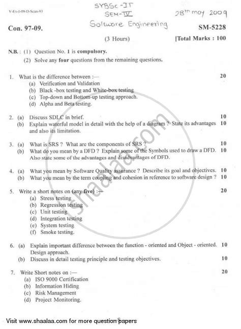 Software Engineering B Sc IT Information Technology IDOL Correspondence Semester