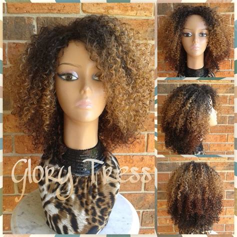On Sale Kinky Curly Wig Short Curly Half Wig Big Natural Etsy