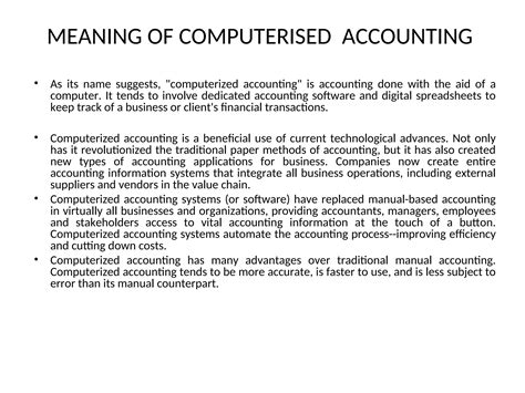 Introduction To Computerized Accountingi Ppt