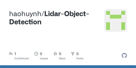 GitHub Haohuynh Lidar Object Detection