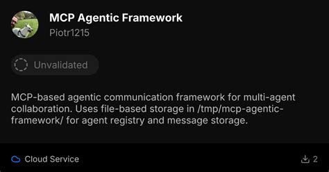 Mcp Agentic Framework Mcp Servers · Lobehub
