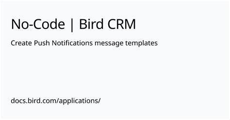 Create Push Notifications Message Templates Bird Docs