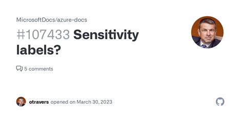 Sensitivity Labels · Issue 107433 · Microsoftdocsazure Docs · Github