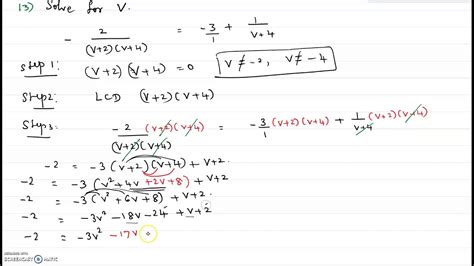 Solving A Rational Equation That Simplifies To Quadratic Binomial Denominators 13 Practice
