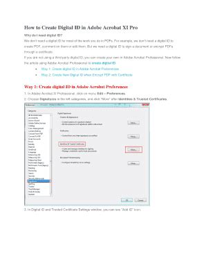 Fillable Online How To Create Digital ID In Adobe Acrobat XI Pro Fax Email Print PdfFiller
