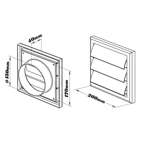 Air Vent 200x200x40mm Grille Ventilation Cover Pla Grandado