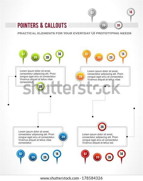 Interface Elements Set Map Location Pointer Stock Vector Royalty Free Shutterstock