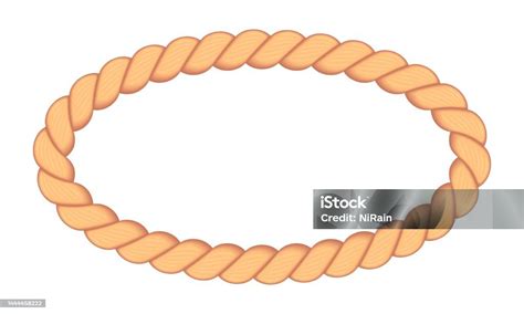 흰색 배경에 격리된 원형 로프 프레임의 벡터 그림 현실적인 빈티지 해양 로프 테두리 고리 세공에 대한 스톡 벡터 아트 및 기타 이미지 고리 세공 고풍스런 곡선