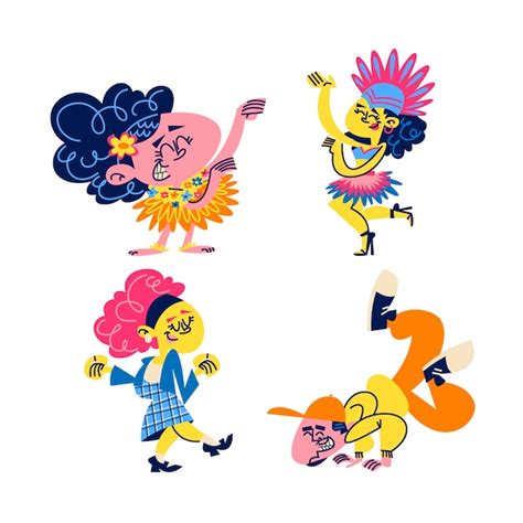 Premium Vector Cartoon Dance Moves Stickers Collection