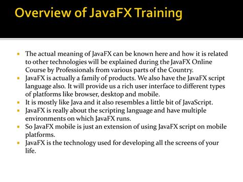 PPT JavaFX Training JavaFX Online Course Global Online Trainings PowerPoint Presentation