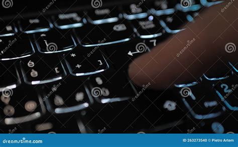 Finger Pressing An Enter Key Computer User Hitting The Enter Key Up