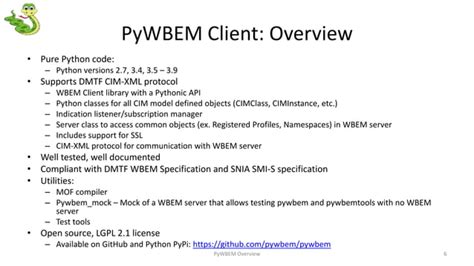 Pywbem Rapid Overview Ppt