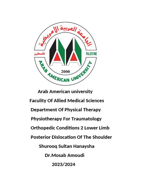 Posterior Dislocation Of The Shoulder 1 Pdf Shoulder Elbow