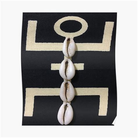 African Symbol With Cowrie Cowry Shells Poster By Facemasksgalore