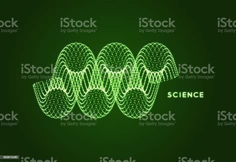 Spiral Connection Structure Abstract Grid Design 3d Vector Illustration For Science Technology