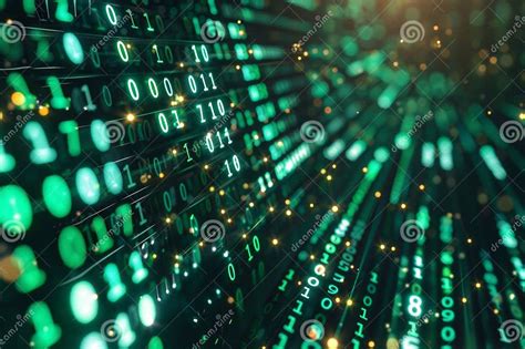 Abstract Digital Background With Binary Code Stock Illustration Illustration Of Green