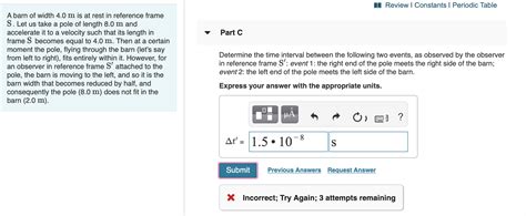 Solved Review Constants 1 Periodic Table Part C A Barn Of