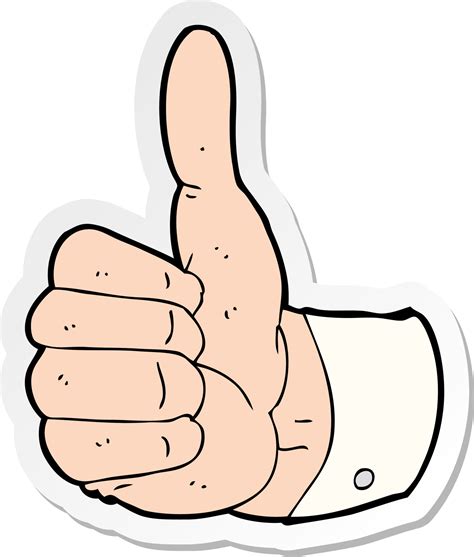 Autocollant Dun Symbole De Pouce En Lair De Dessin Animé 10583751 Art Vectoriel Chez Vecteezy