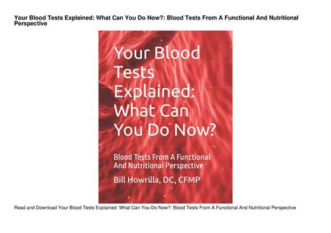 Pdfread Your Blood Tests Explained What Can You Do Now Blood Tests